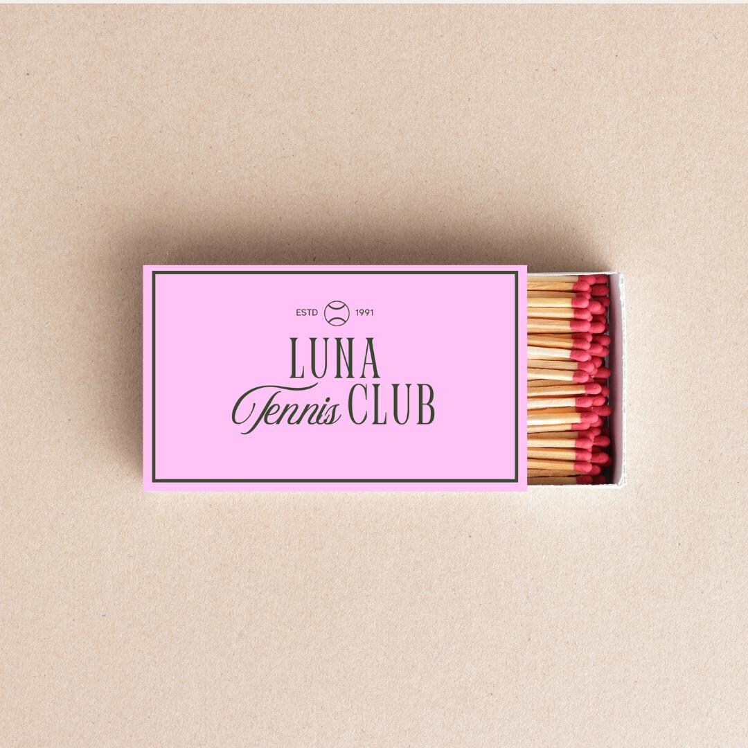 Custom Tennis Club Matchboxes Personalized Matchbox Favors Tennis Theme ...