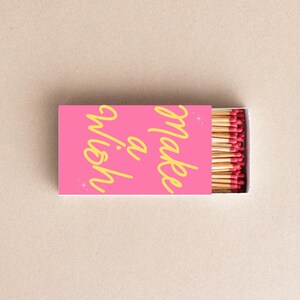 Make a Wish Matchbox Custom Birthday Party Favor, Cake Topper Match Box ...