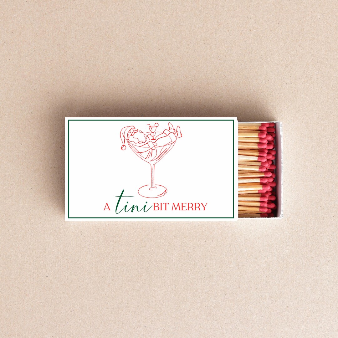 A Tini Bit Merry Matchboxes Custom Holiday Matchbox Favors Christmas ...