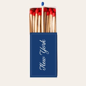 New York Matchboxes Elegant Navy Wedding & Party Favors Custom Matchbox ...