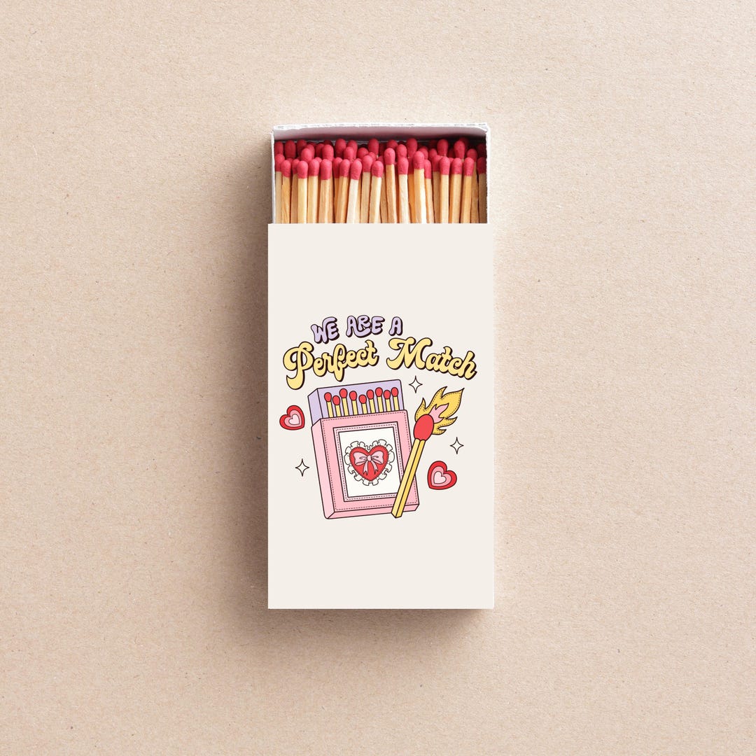 Romantic We Are a Perfect Match Matchbox Cute Wedding Favor or Gift ...