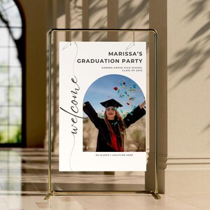 Editable Graduation Welcome Sign Canva Template Digital Download ...