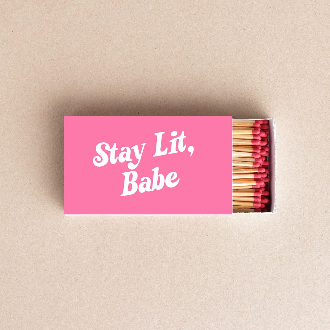 Stay Lit Babe Matchbox Trendy Pink Matchbox, Girly Custom Gifts ...