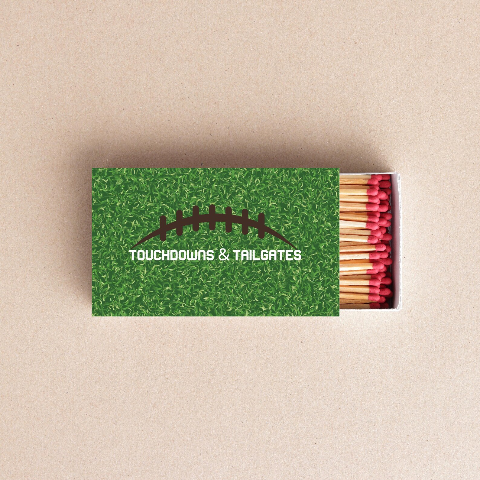 Touchdowns & Tailgates Football Matchboxes Custom Party Favors ...