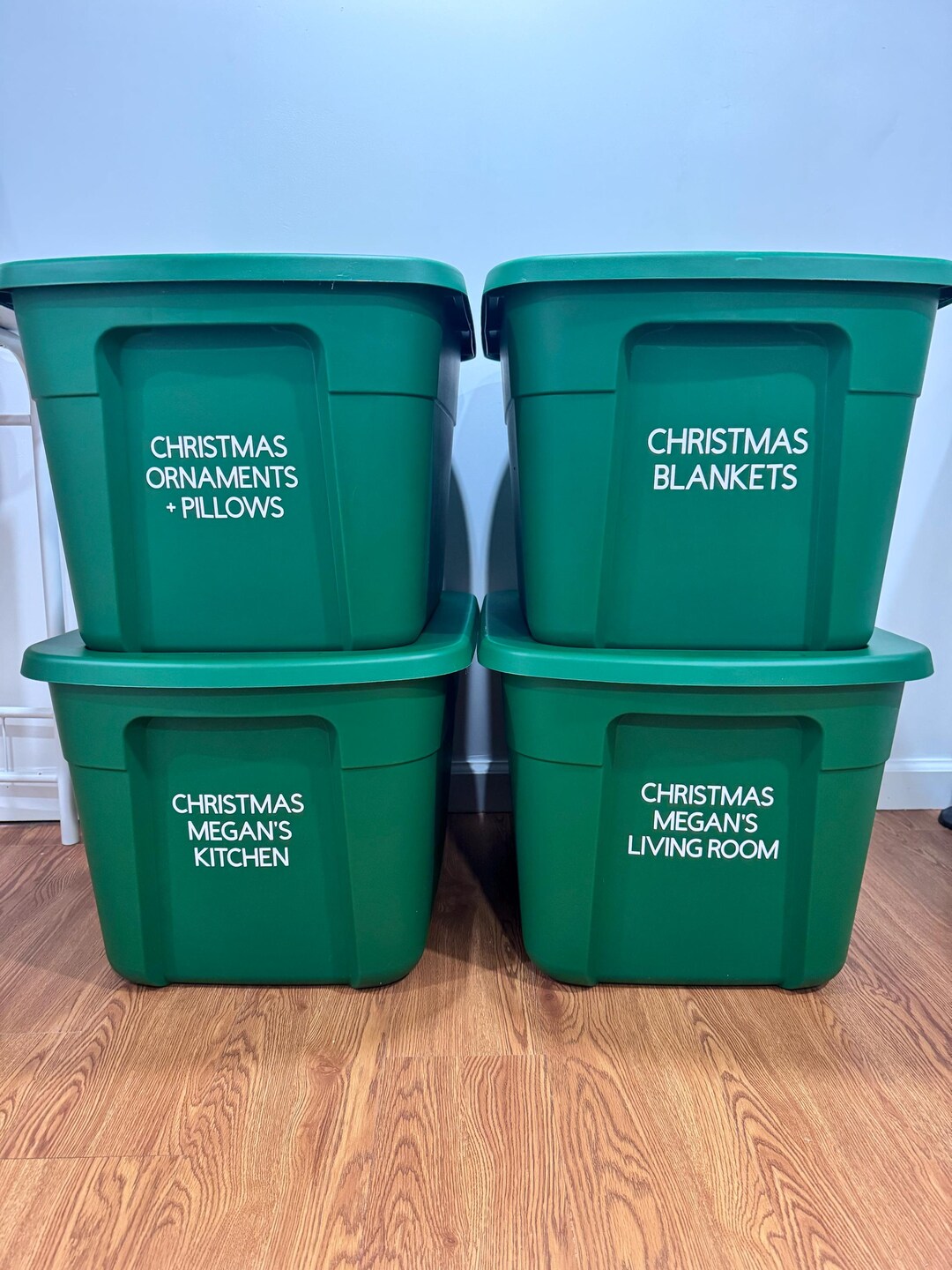 Custom Christmas Bin Labels Vinyl for Holiday Storage Personalized ...