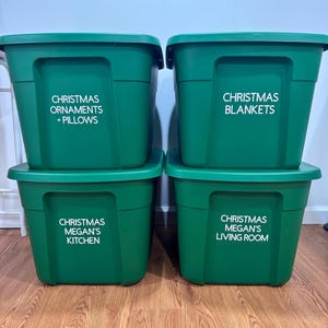 Custom Christmas Bin Labels Vinyl for Holiday Storage Personalized ...