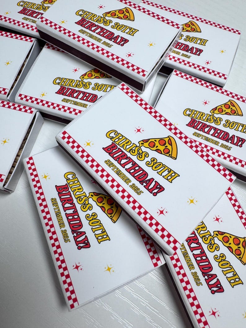 Extra Cheese, Extra Lit Matchboxes Funny Pizza Party Favors ...