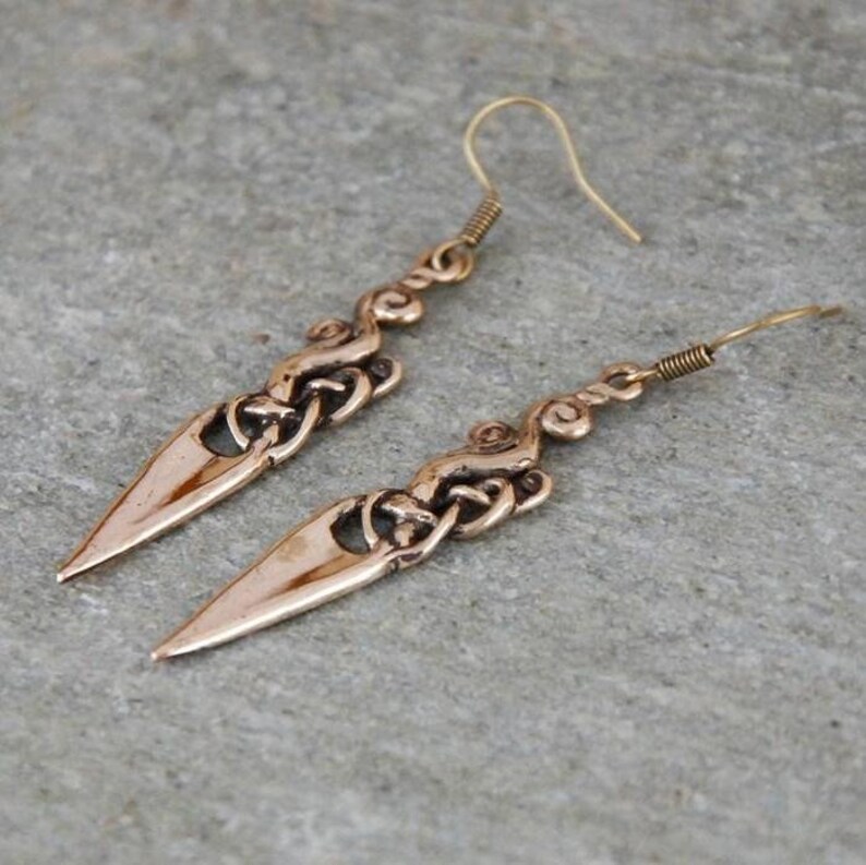 Urnes Style Viking Earings Bronze Dangle Viking Earrings - Etsy