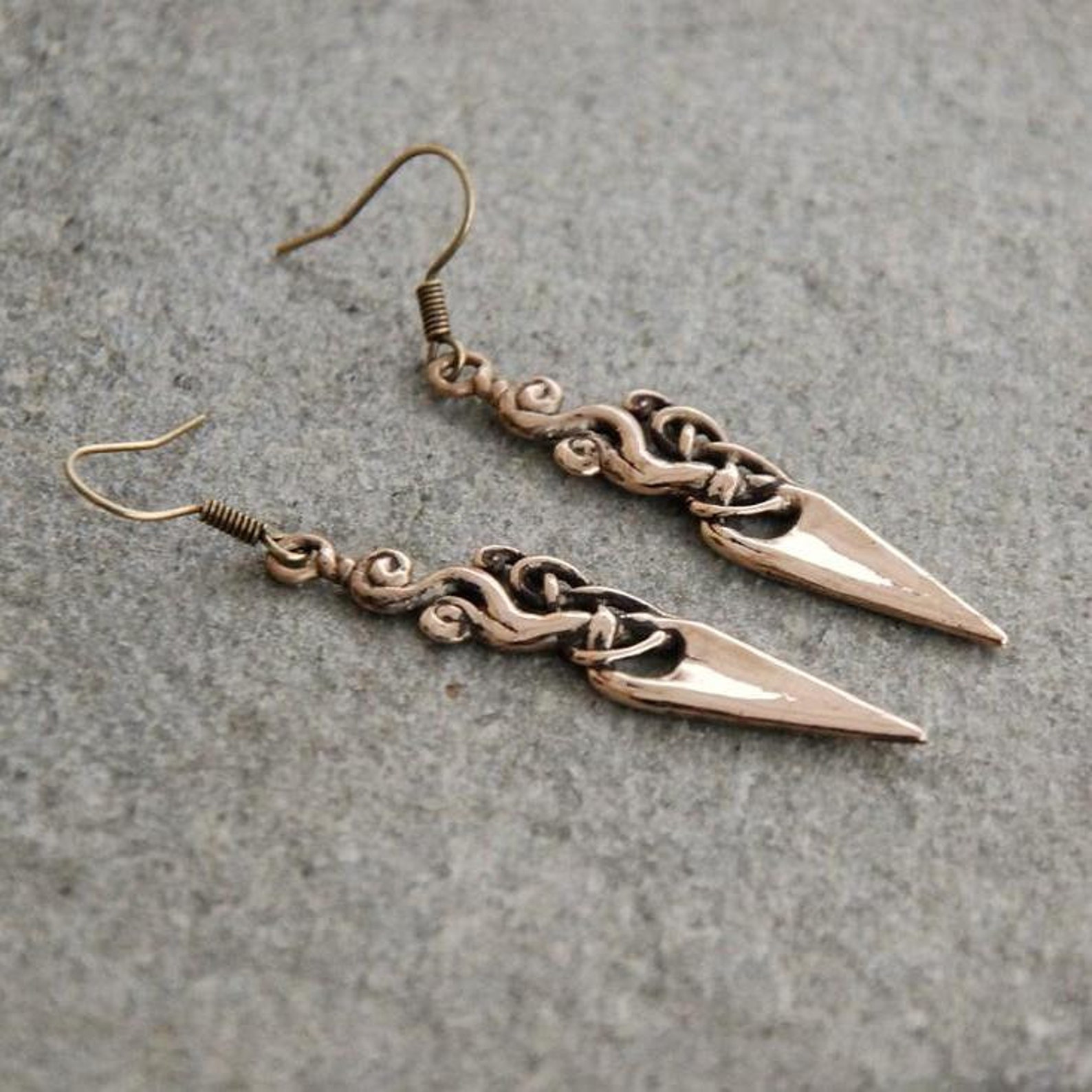 Urnes Style Viking Earings Bronze Dangle Viking Earrings - Etsy
