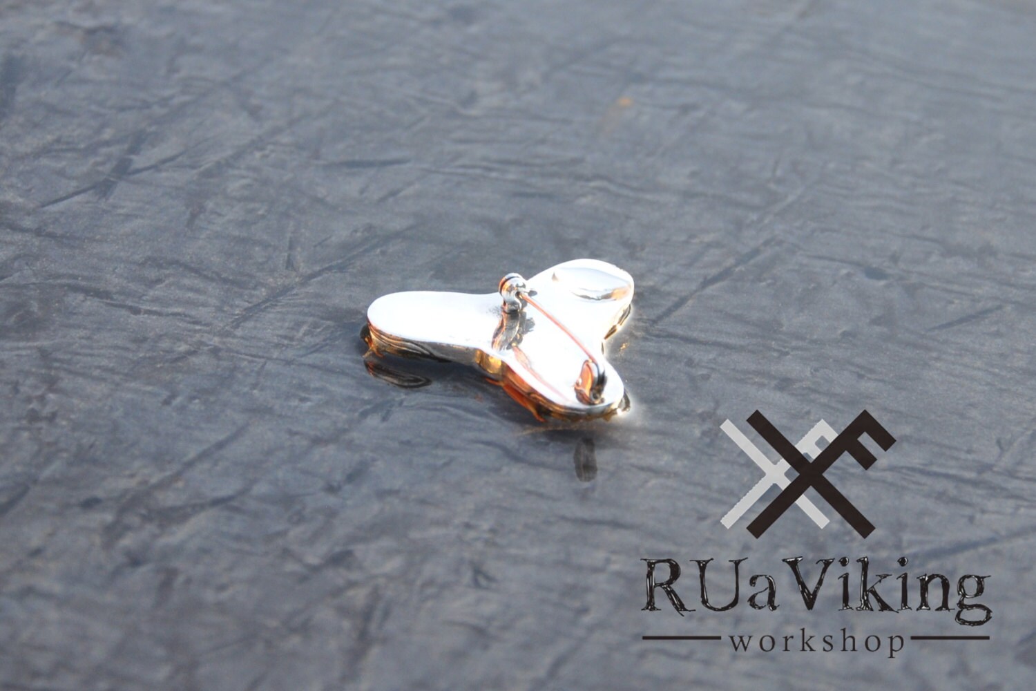 Viking trefoil solid sterling silver brooch from Birka - reproduction ...