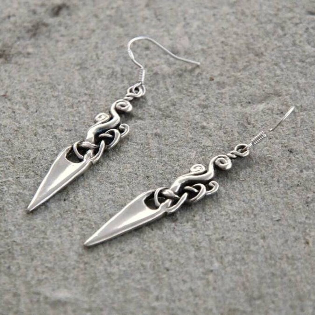 Urnes Style Viking Earrings - Sterling Silver - Dangle Viking Earrings ...