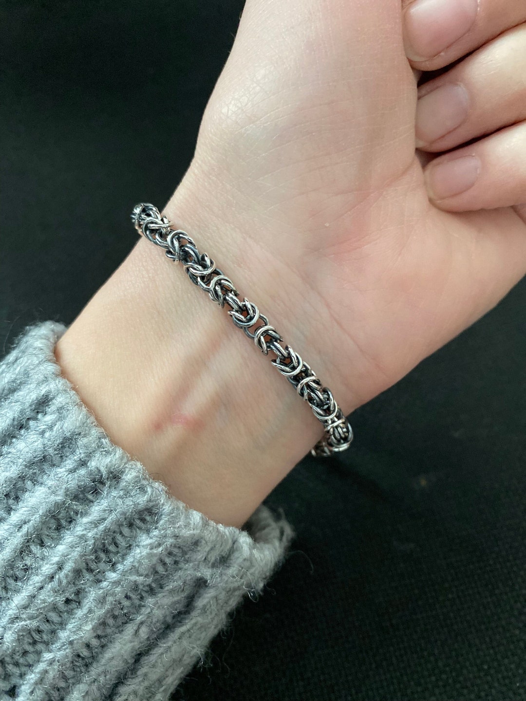 Gleipnir Bracelet - Solid Sterling Silver (925) Unisex Viking Chain ...