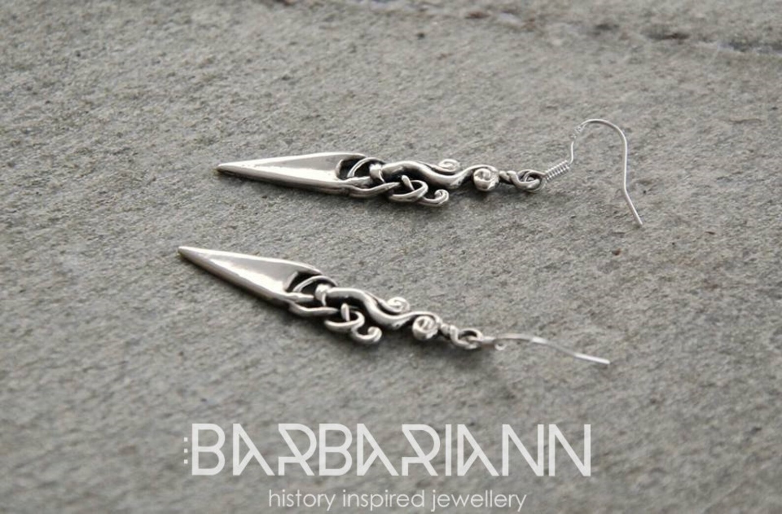 Urnes style Viking earrings sterling silver dangle Viking | Etsy
