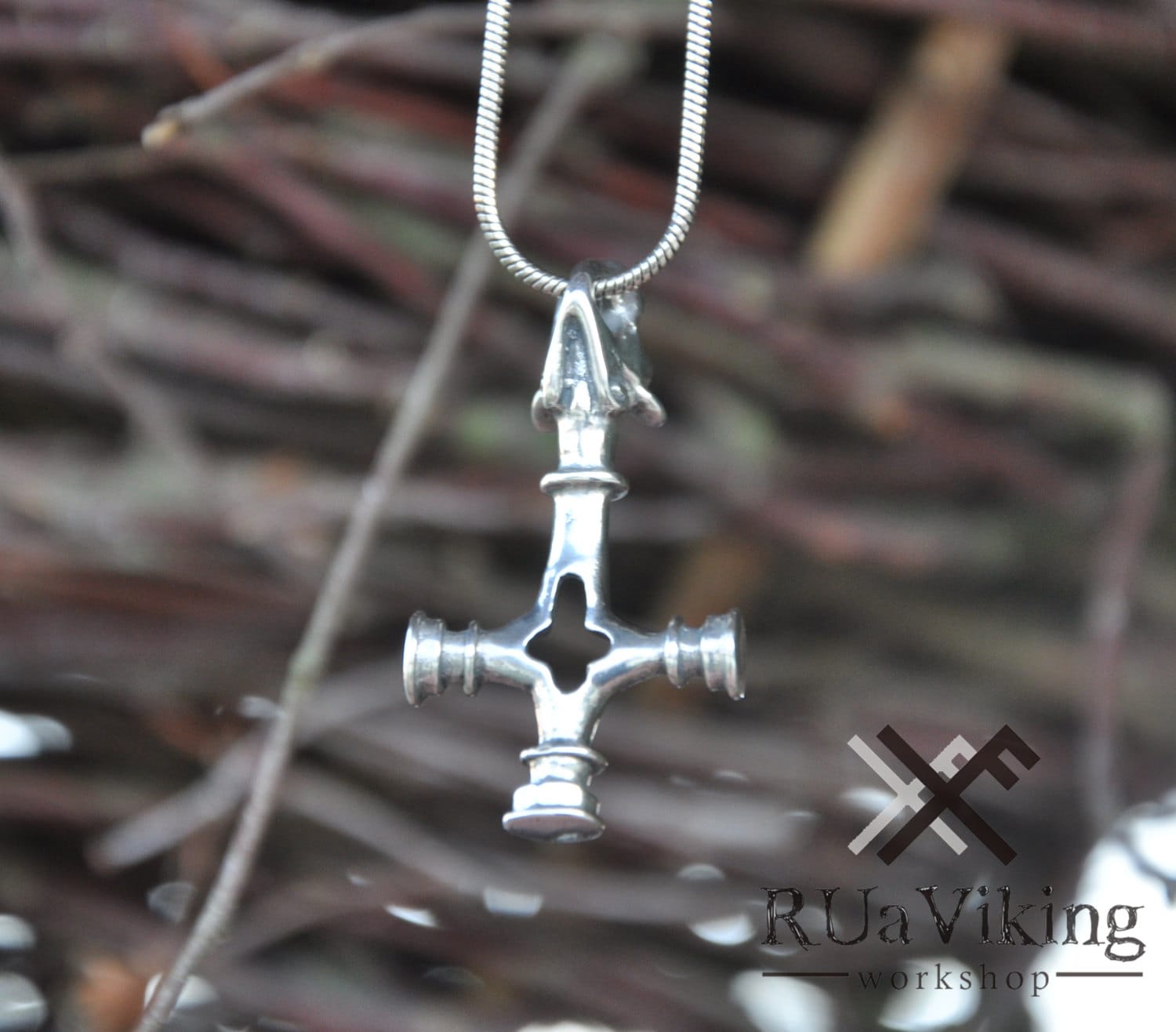 Fossi Wolf cross from Iceland - sterling silver. Viking Thor's hammer ...