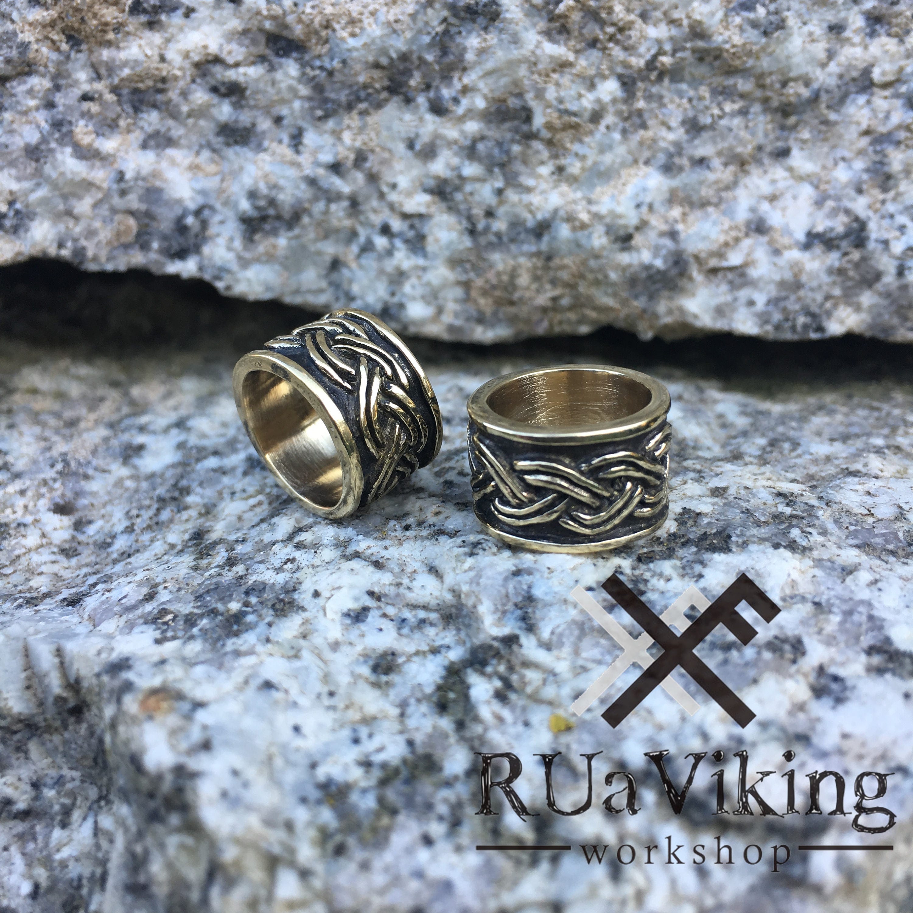 Fjalar - large beard bead - 9 mm inside diameter - Viking beard ring ...