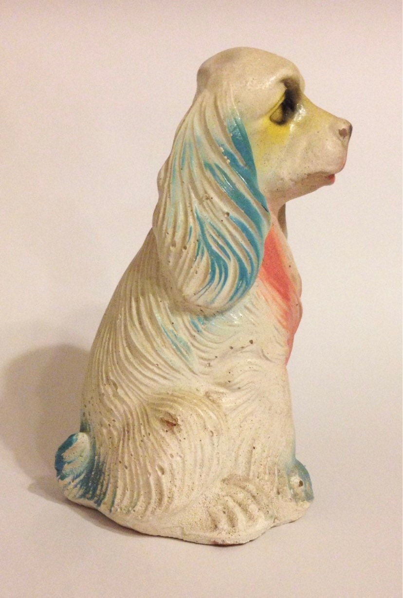 Vintage Chalkware Spaniel Dog - Etsy