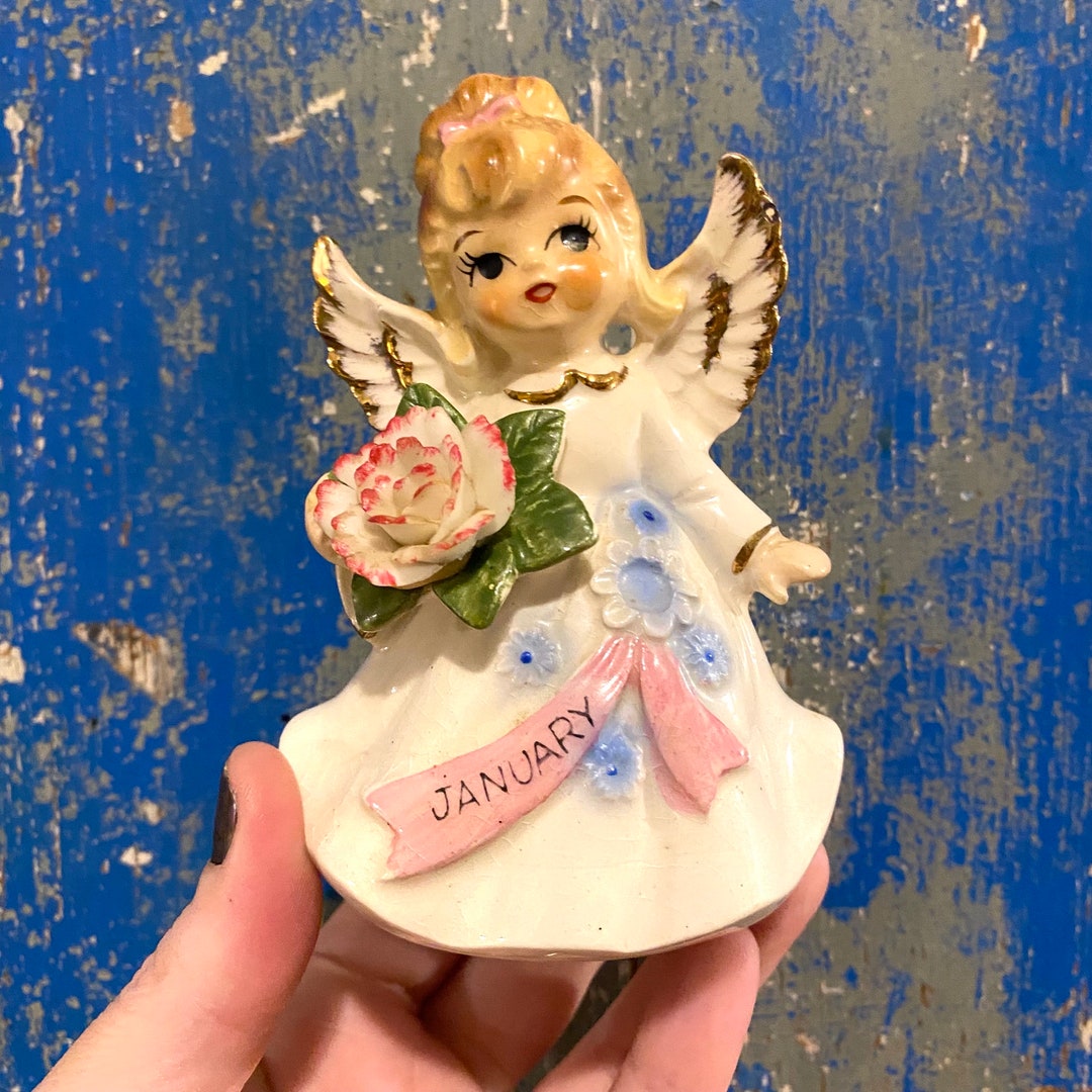 Vintage Lefton Ceramic january Angel Made in Japan - Etsy