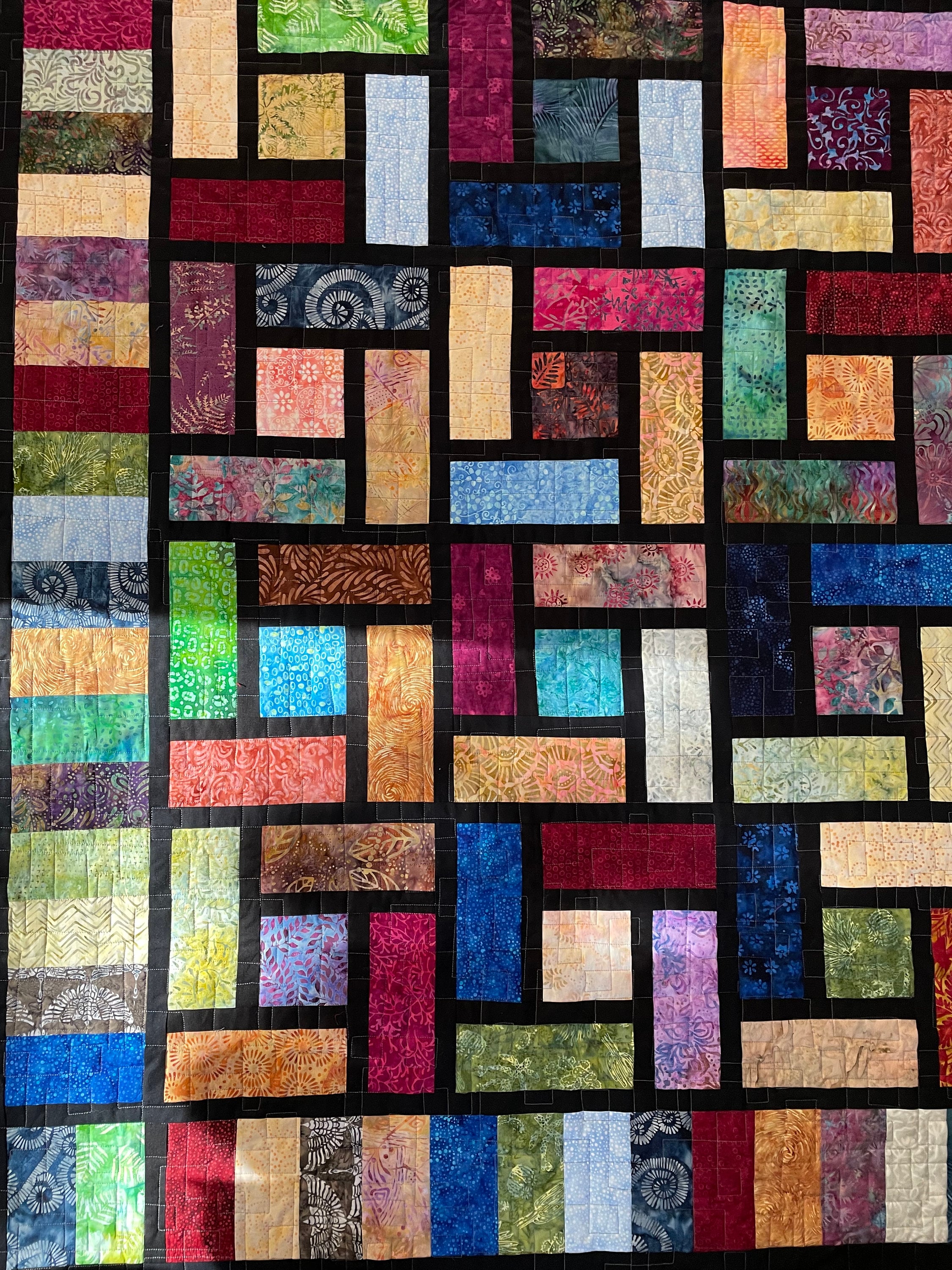 Batik Stained Glass Quilt/quilts for Sale/handmade Quilts/modern Quilt ...