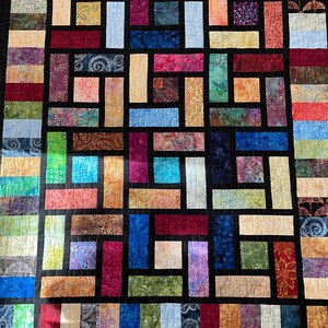 Batik Stained Glass Quilt/quilts for Sale/handmade Quilts/modern Quilt ...