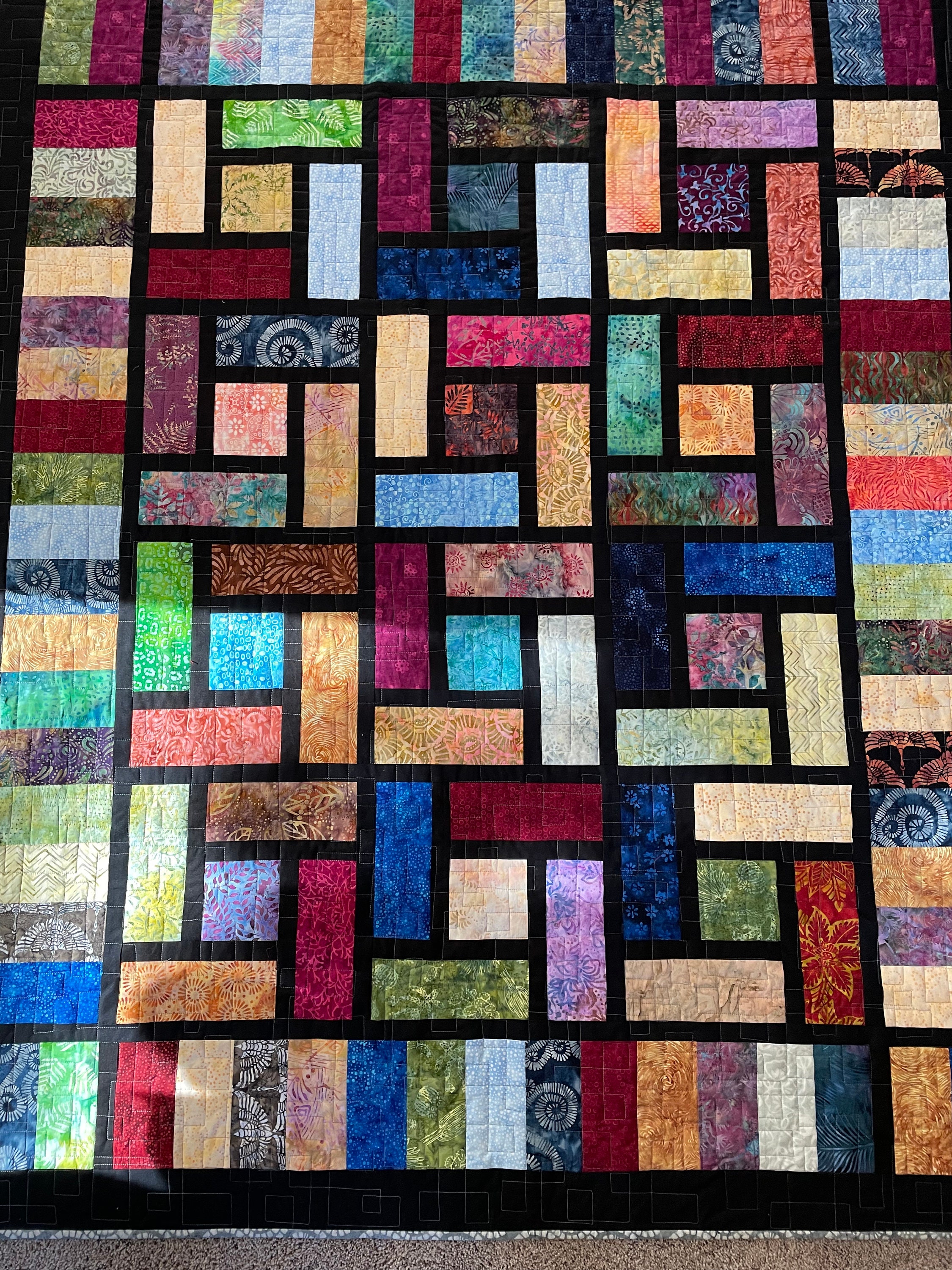 Batik Stained Glass Quilt/quilts for Sale/handmade Quilts/modern Quilt ...