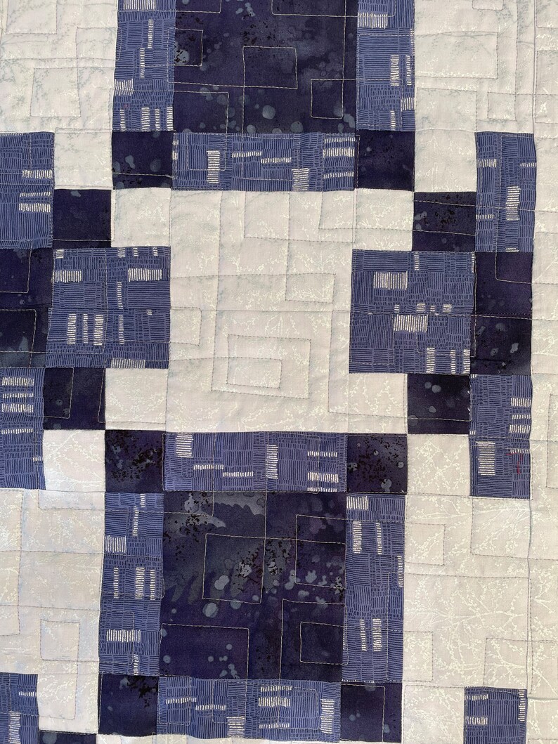 Blue and Silver Table Runner/handmade Quilted Table Runner/handmade ...