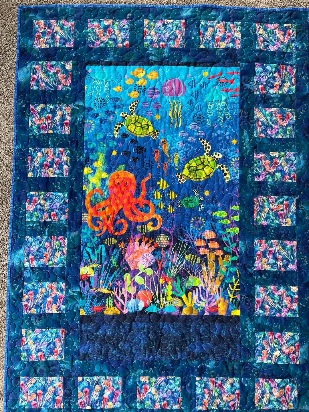 Under the Sea Quilt/handmade Quilt/quilts for Sale/ocean Quilt/sea ...