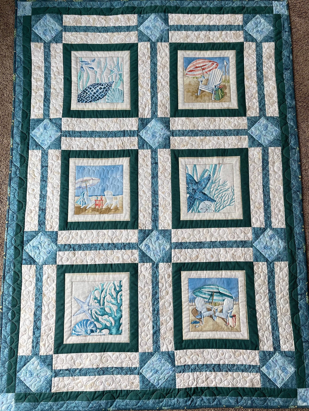 Beach Quilt for Sale/handmade Quilt/lap Quilt/throw Quilt/beach House ...