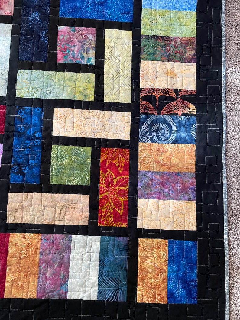 Batik Stained Glass Quilt/quilts for Sale/handmade Quilts/modern Quilt ...