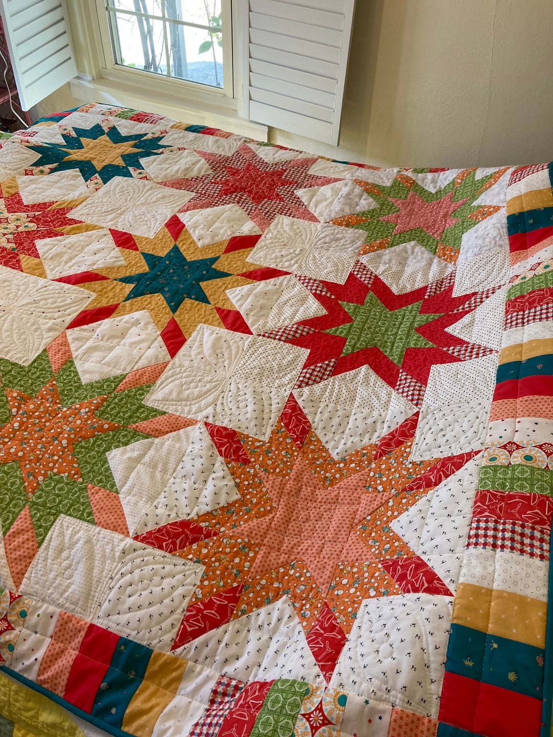 Star Shine Quilt/lori Holt Pattern/quilts for Sale/handmade Quilt/large ...