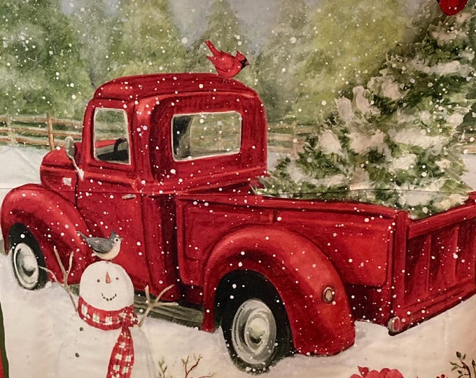 Susan Winget Christmas Fun Fabric Panel/ Red Truck Christmas Panel/36 ...