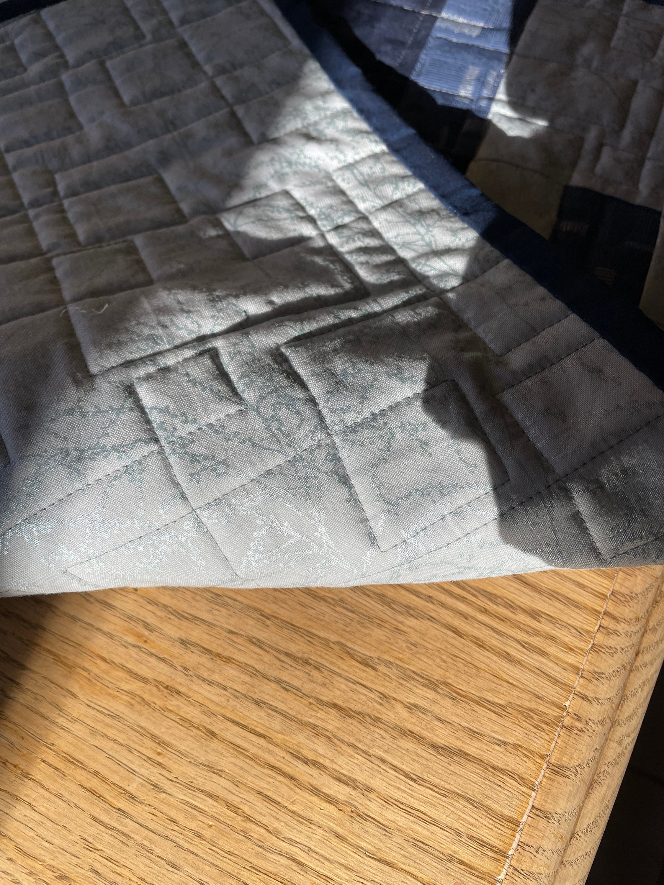 Blue and Silver Table Runner/handmade Quilted Table Runner/handmade ...