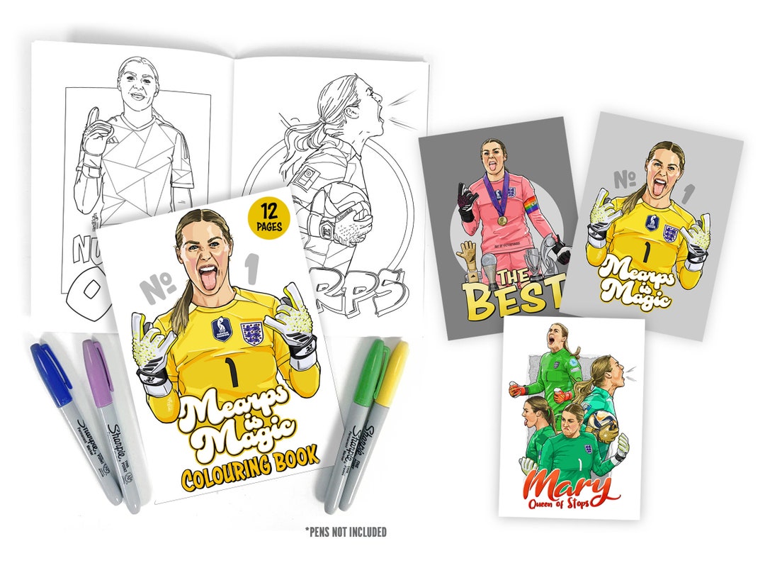 Mary Earps Colouring Book Pack A5 Size 15x21cm 12 Pages With 3 Mini ...