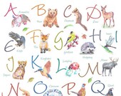 Woodland Alphabet Poster ABC Animals Watercolor Alphabet - Etsy