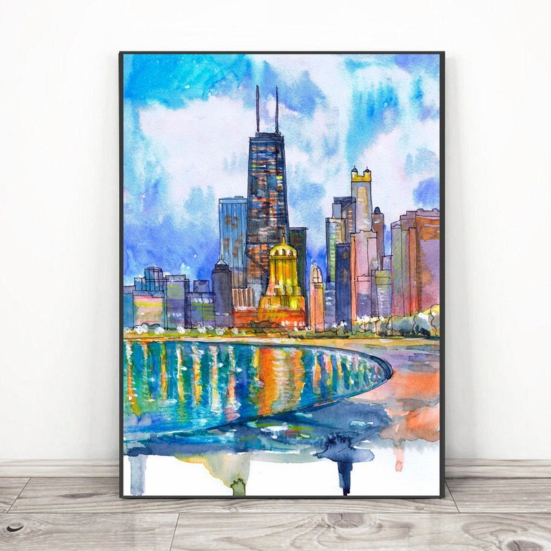 Chicago Skyline Wall Art - Etsy