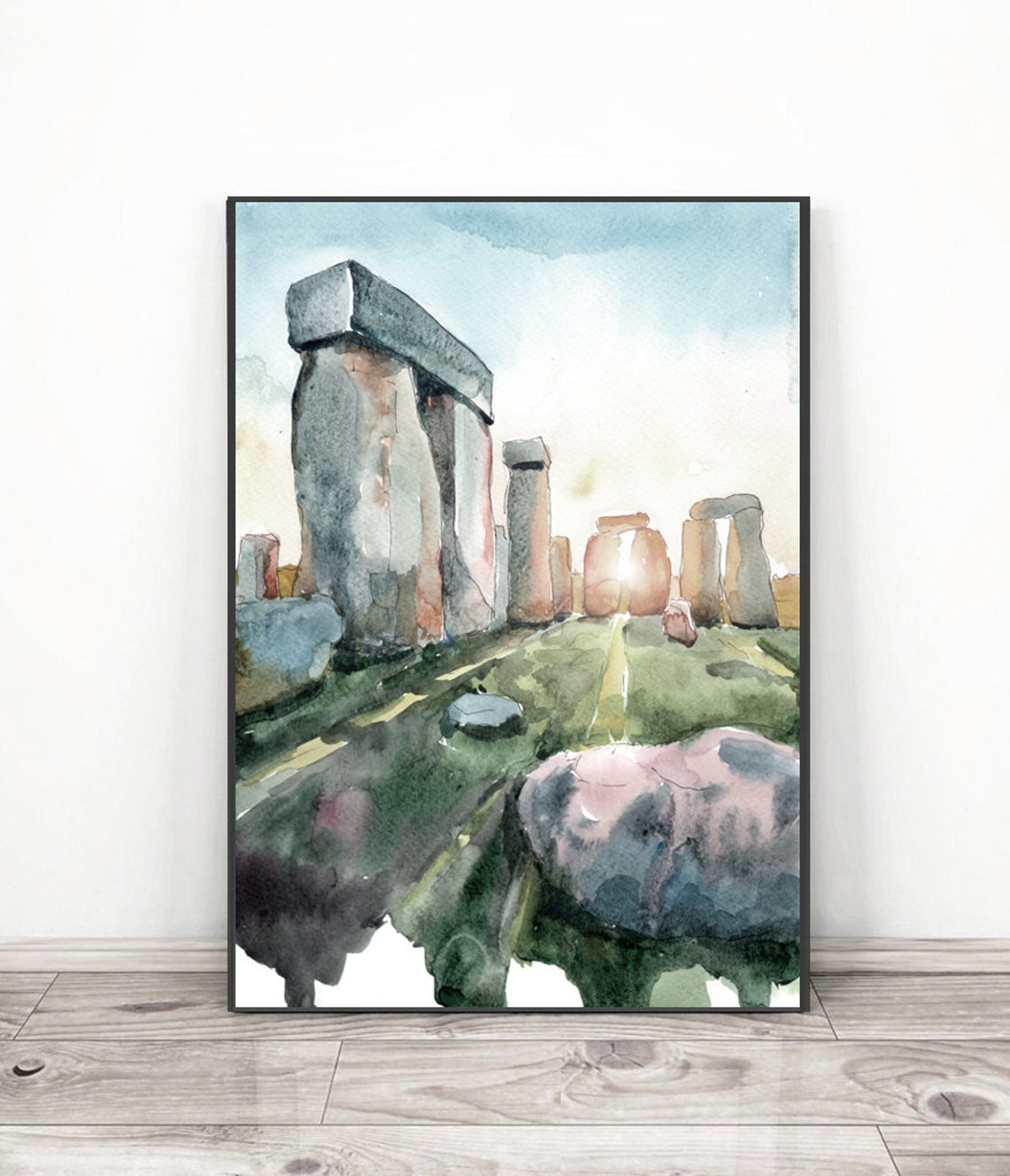 Stonehenge Print England Art Watercolor Painting Stone - Etsy