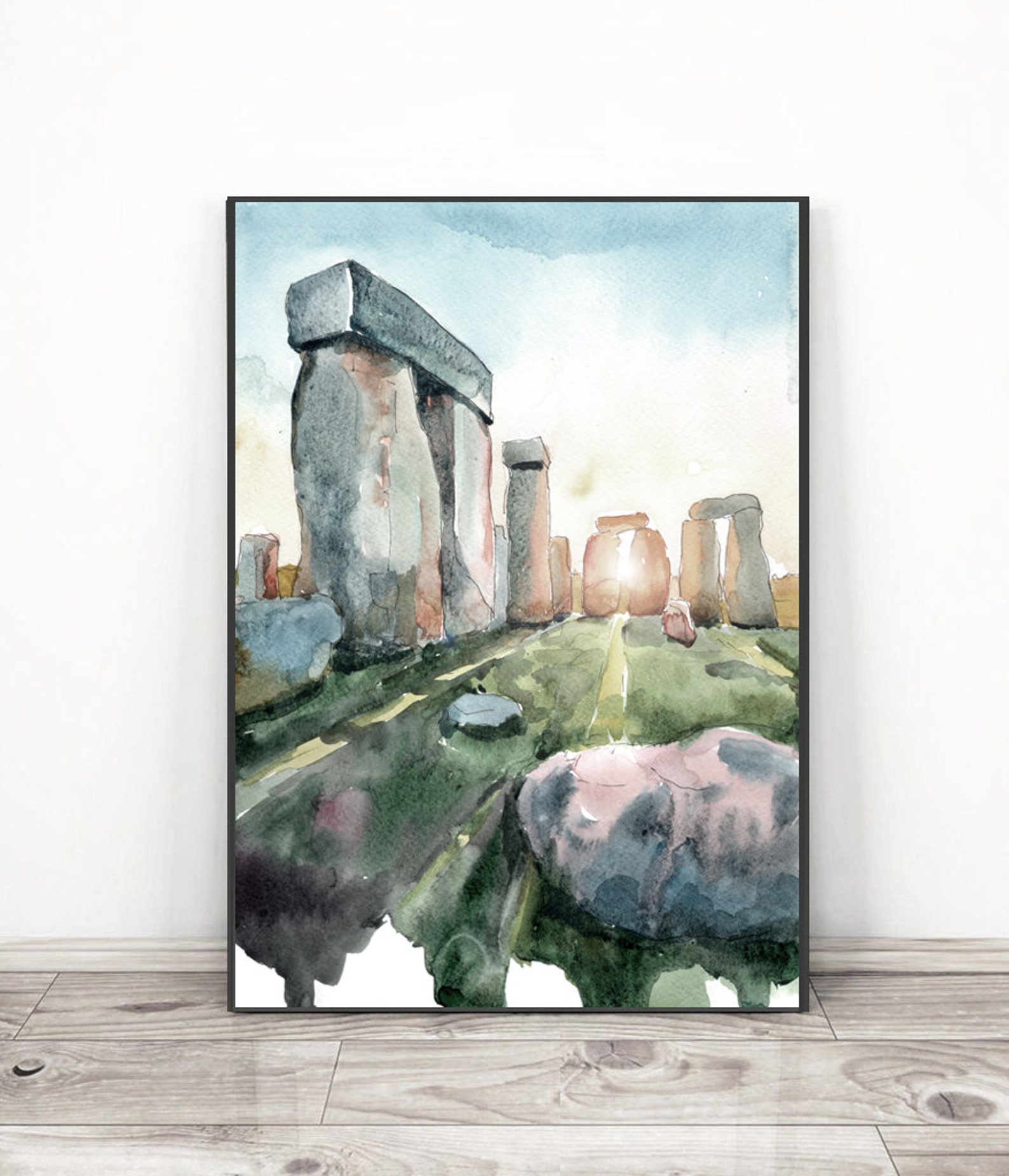 Stonehenge Print England Art Watercolor Painting Stone - Etsy