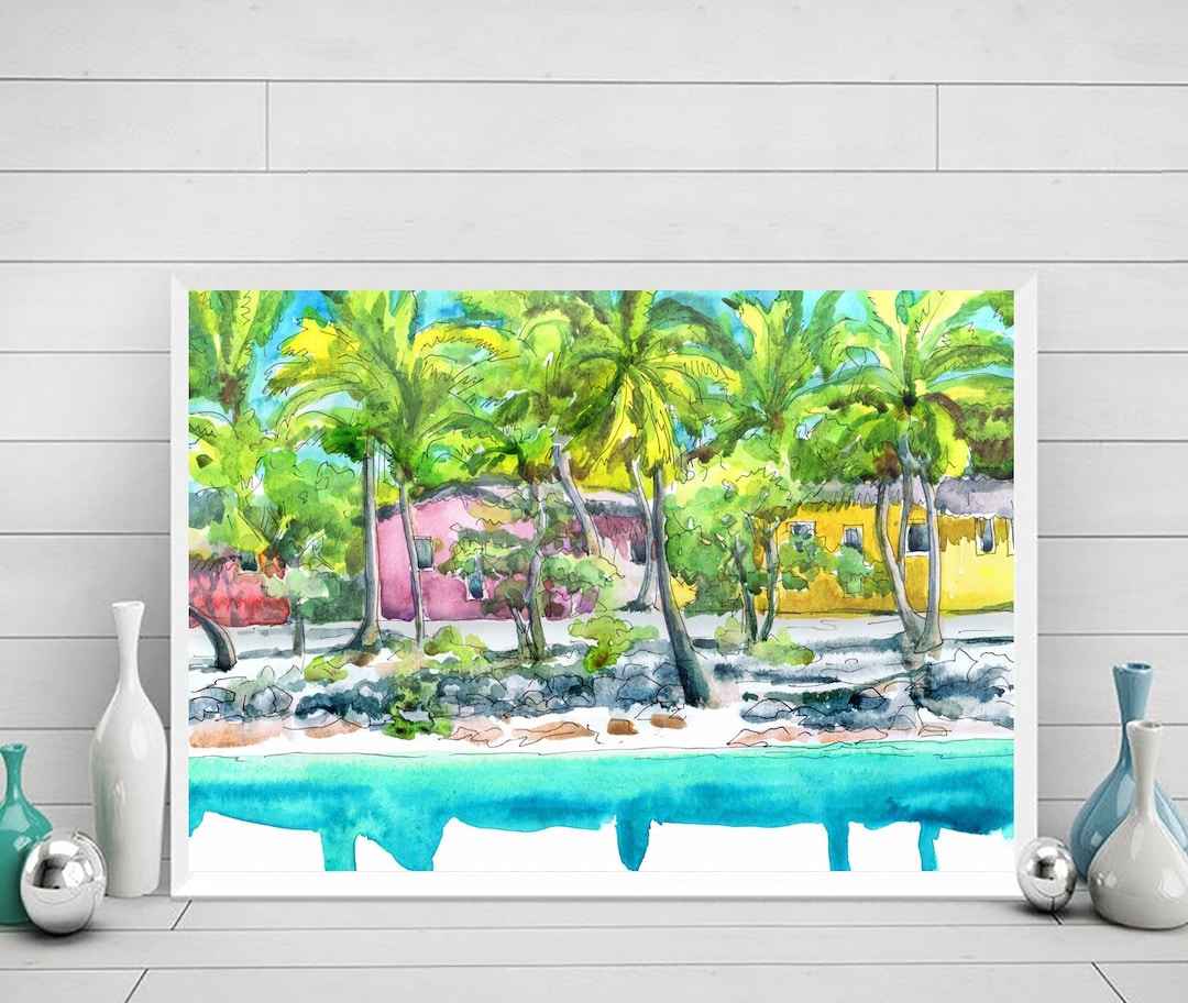 Dominican Republic Santo Domingo Art Print, Caribbean Painting, Palm ...