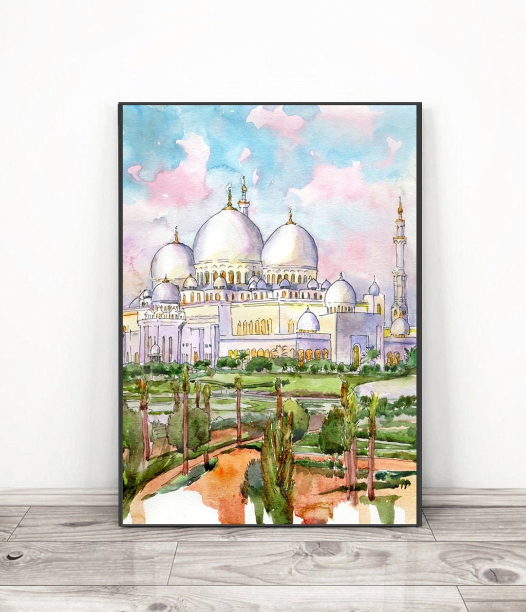Abu Dhabi Art Print, United Arab Emirates Wall Art Sheikh Zayed Grand ...