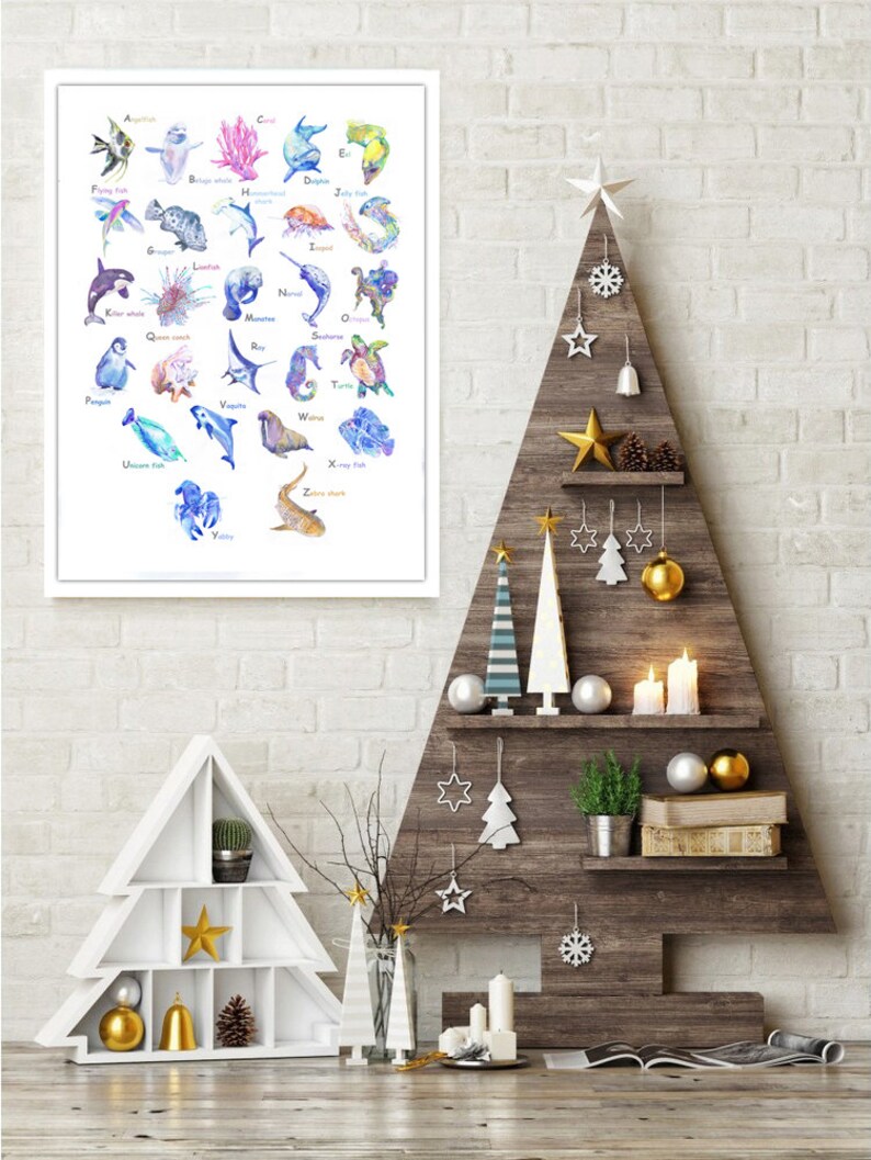 Sea Creatures Alphabet Poster ABC Animals Watercolor Alphabet - Etsy