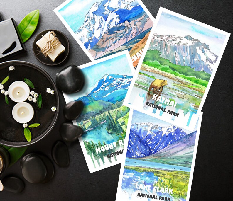 National Parks Postcard Set 12 Postcrossing Art Post Cards - Etsy