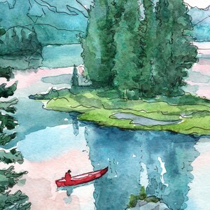 Jasper Canada National Park Art, Canada Mountain Wall Art, Watercolor ...