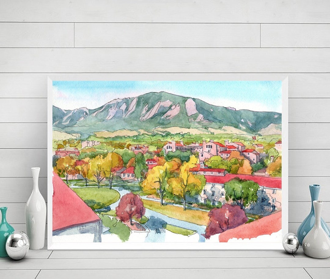 University of Colorado Boulder Art, CU Boulder Wall Art - Skyline ...