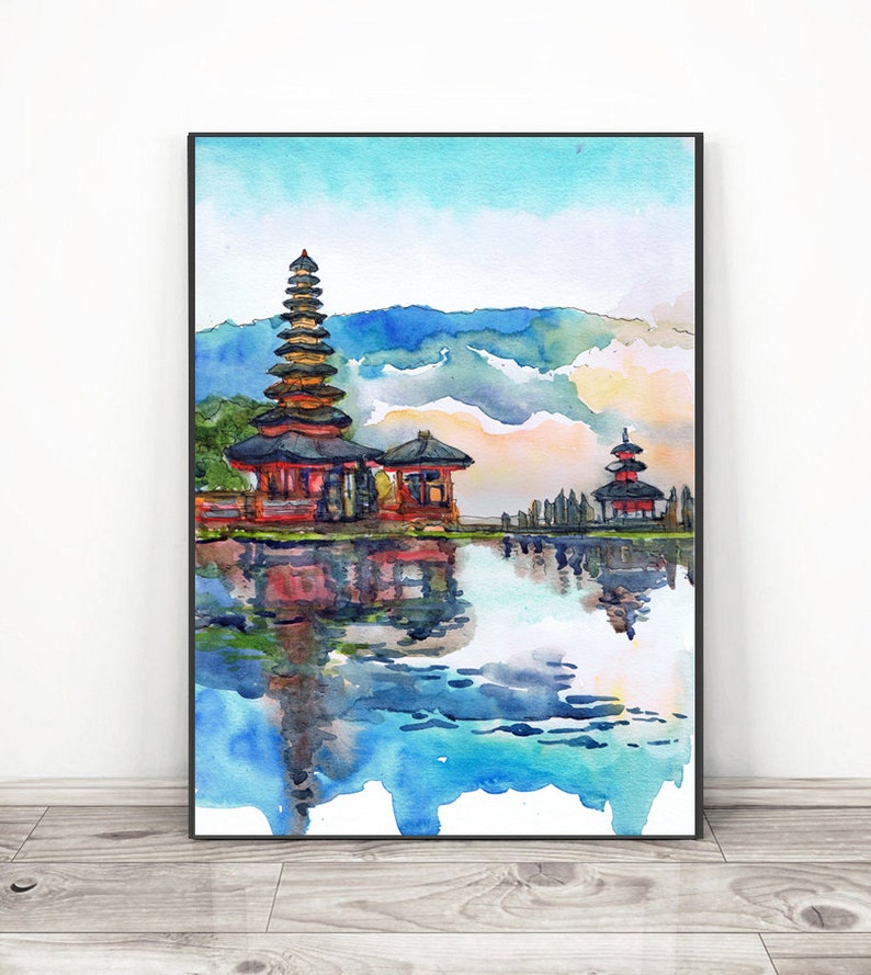 Bali Painting Indonesia Wall Art Print Watercolor Asian - Etsy