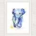 Baby Elephant Art, Watercolor Painting, Baby Boy Nursery Decor, Girl ...