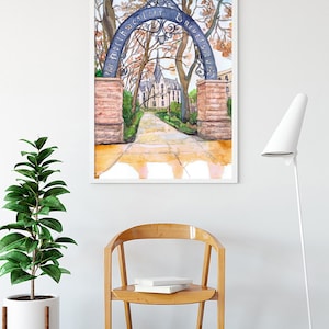 Northwestern University Art Print, Evanston Wall Art Watercolor ...