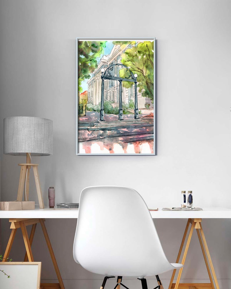 University of Georgia Art UGA Arch Watercolor Painting - Etsy