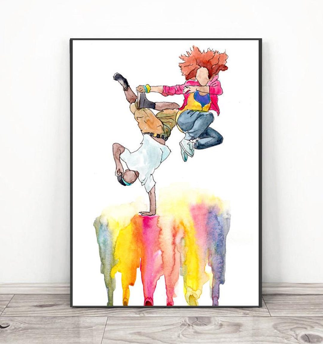 Hip Hop Dance Art Print - Watercolor Modern Dance Poster - Pop Culture ...