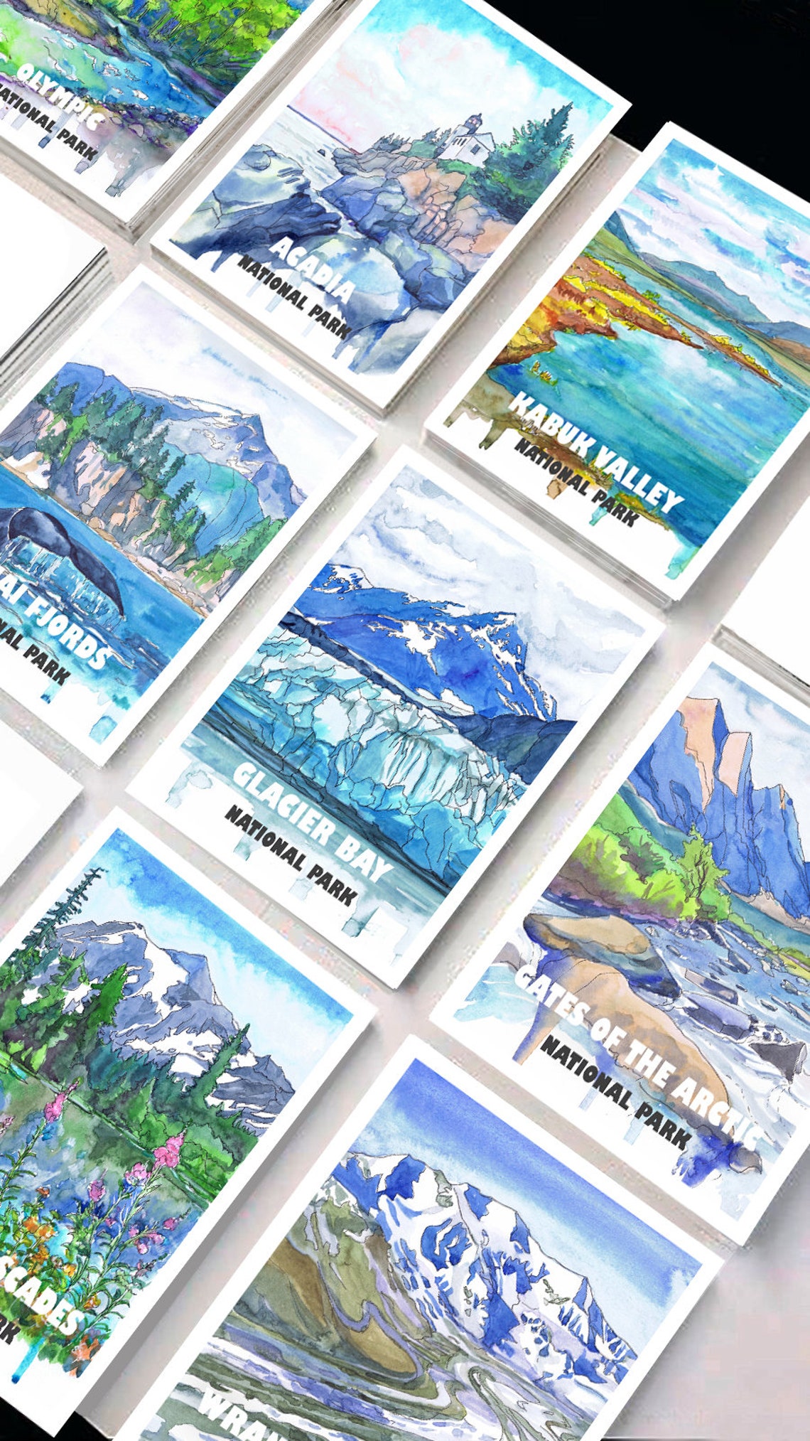 National Parks Postcard Set 12 Postcrossing Art Post Cards - Etsy