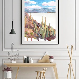 Salar De Uyuni Bolivia Art Print: Watercolor Landscape Painting - Etsy