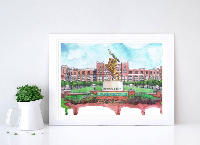 Florida State University Stadium Watercolor Print Fsu Wall | Etsy